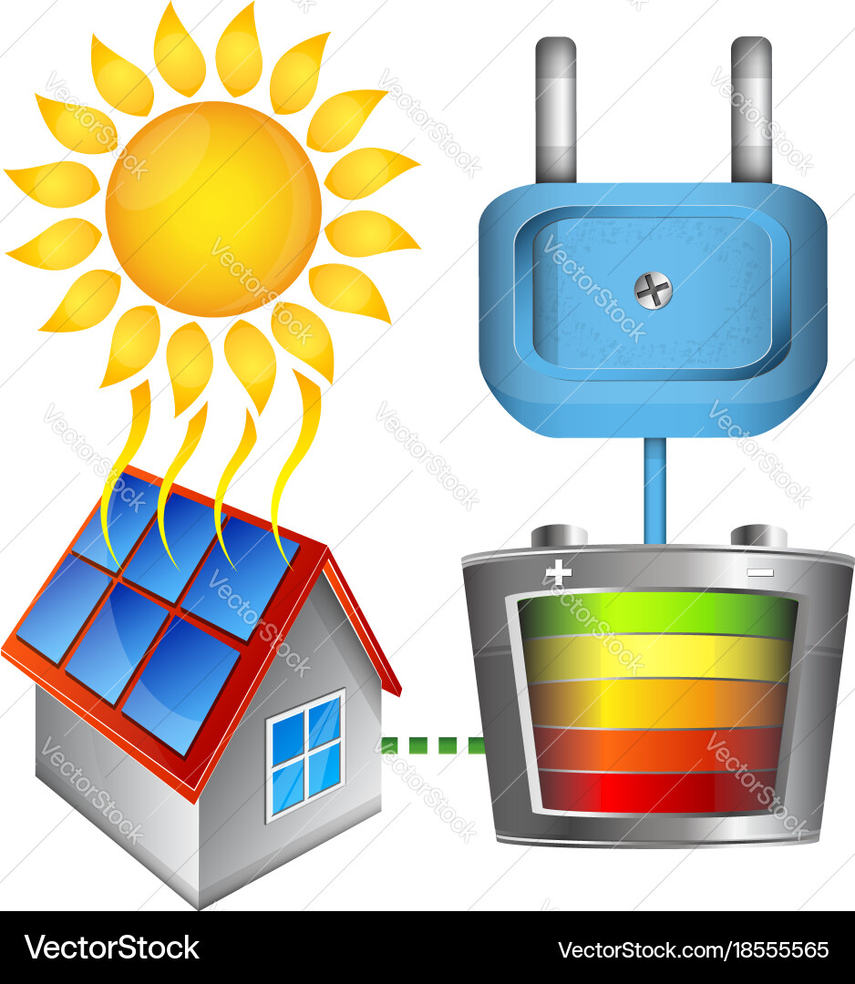 Converting solar energy into electricity Vector Image