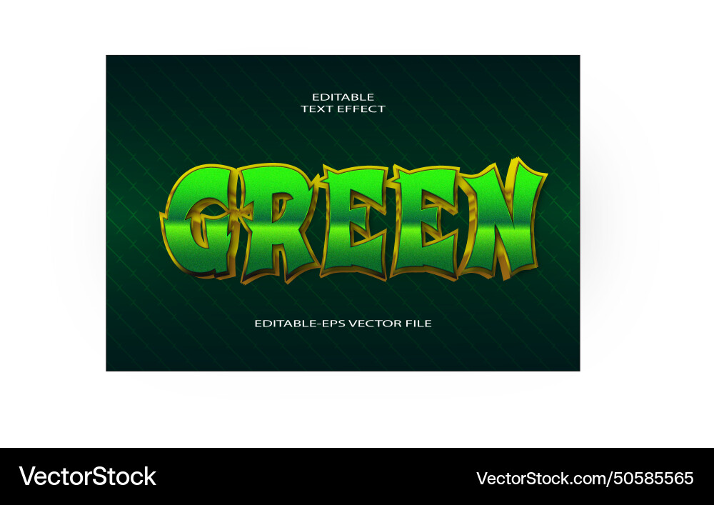 Green editable text effect 3d gradient style Vector Image