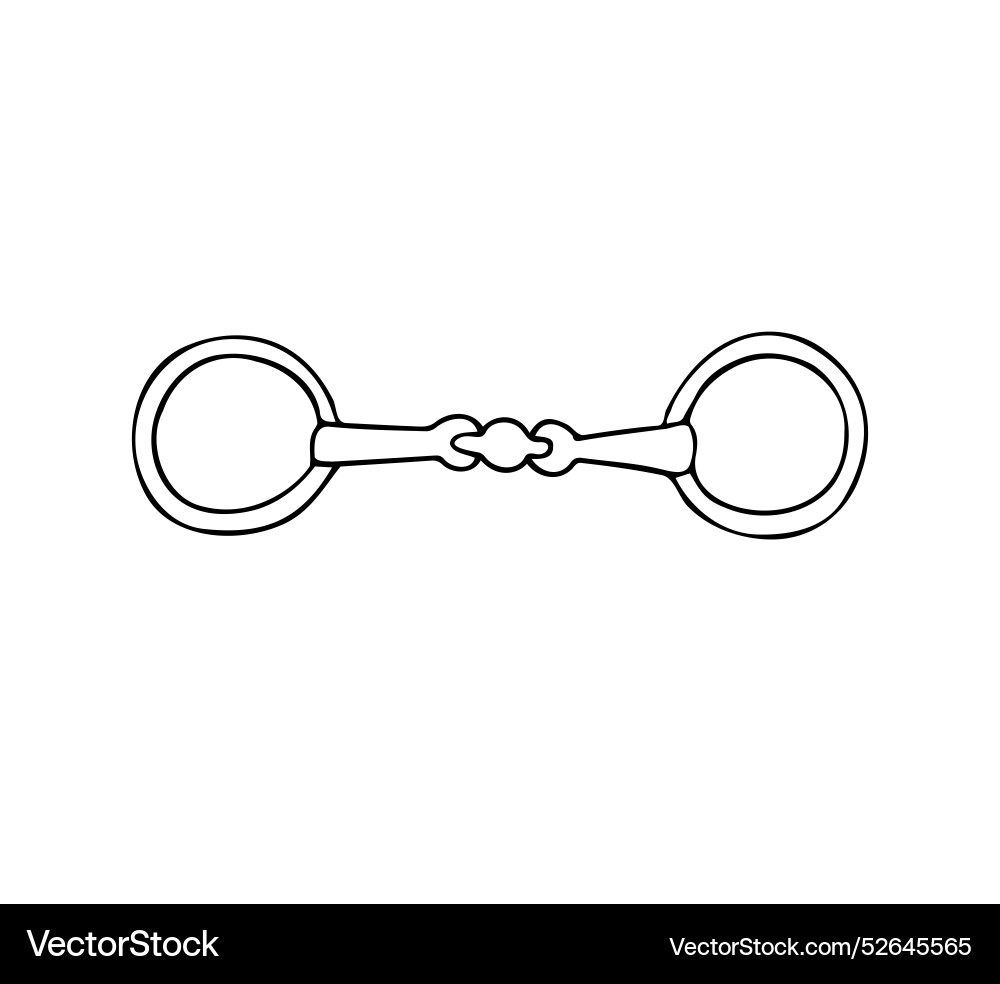 Hand drawn horse equestrian bit Royalty Free Vector Image