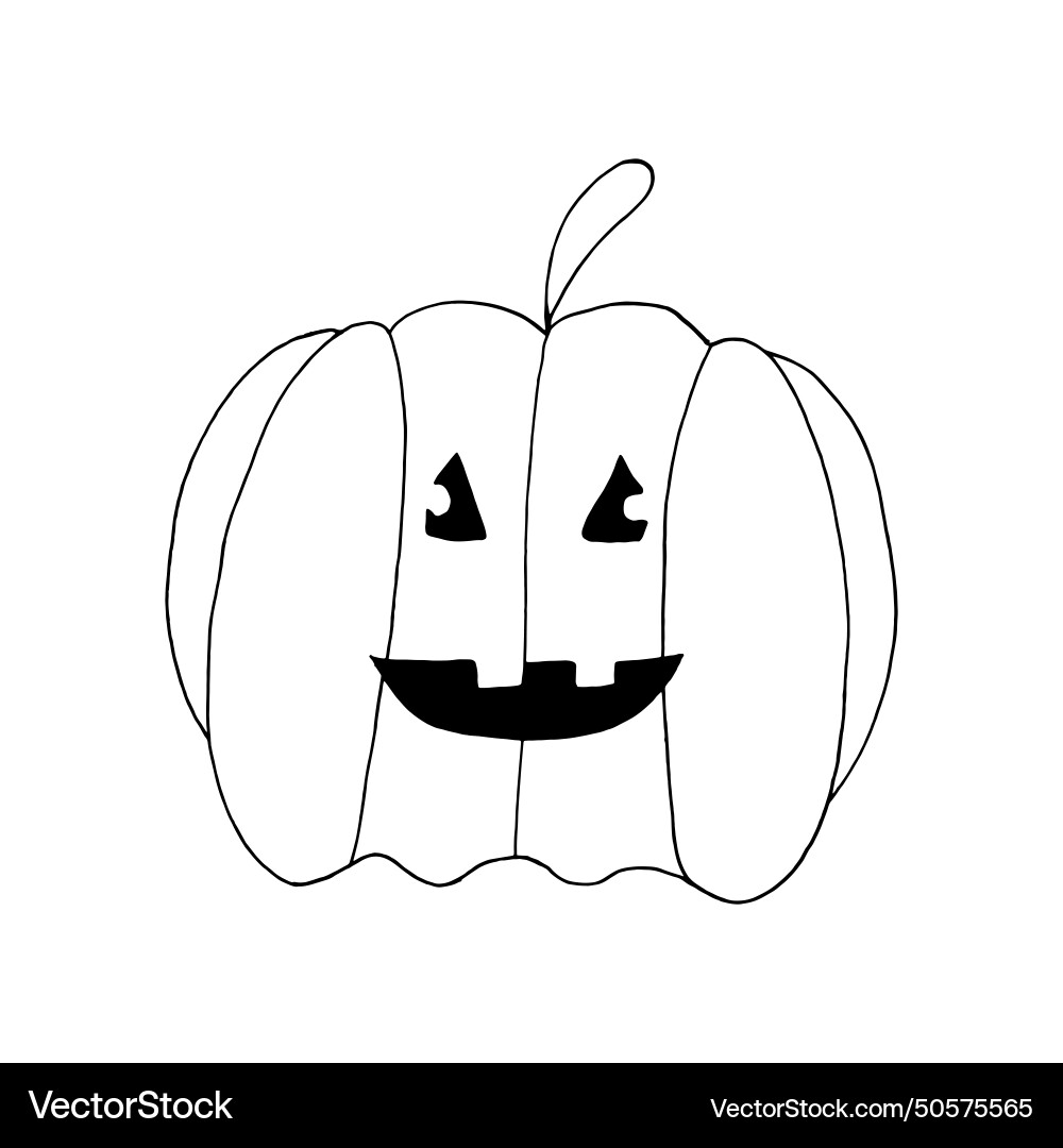 Hand drawn pumpkin isolated Royalty Free Vector Image