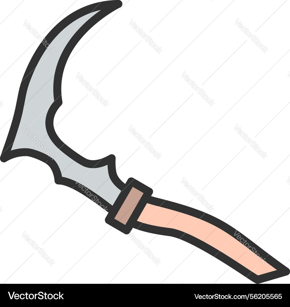 Kama outline filled icon Royalty Free Vector Image