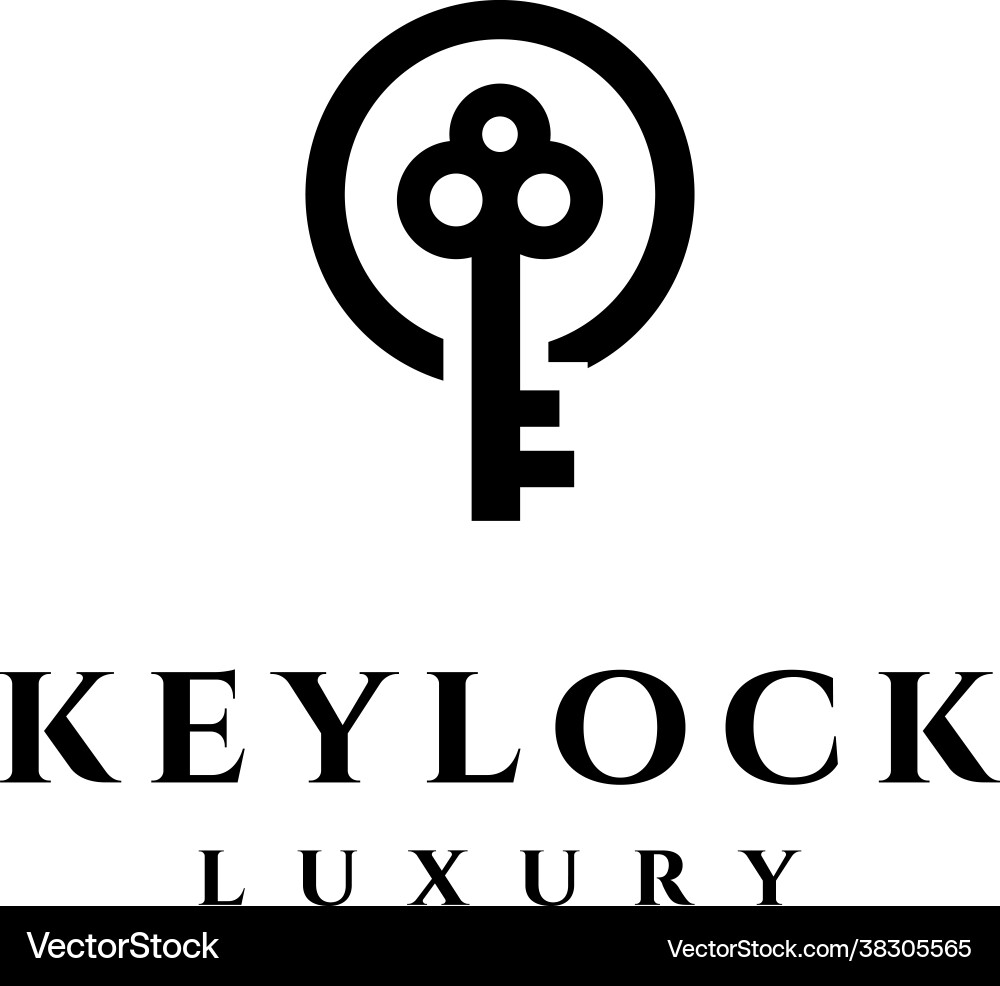 Luxury key lock logo Royalty Free Vector Image