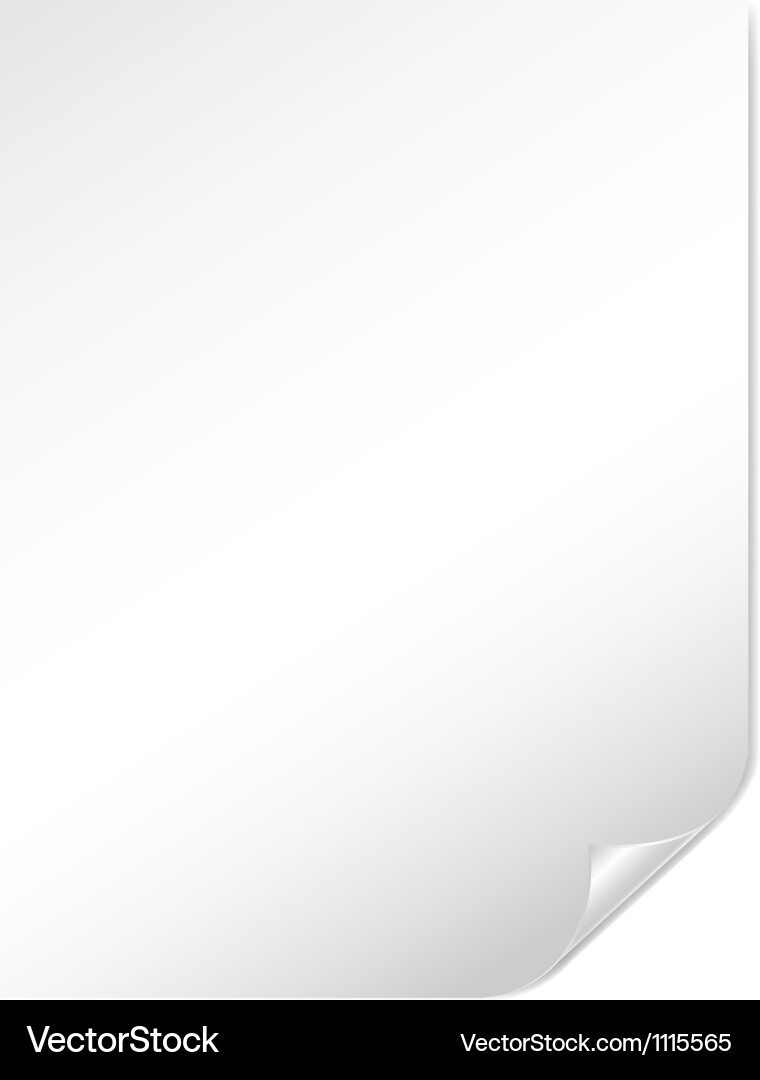 Page of white paper Royalty Free Vector Image - VectorStock