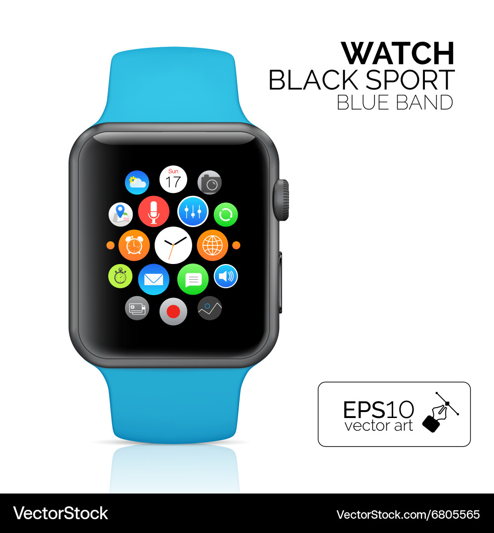 Smart watch isolated Royalty Free Vector Image