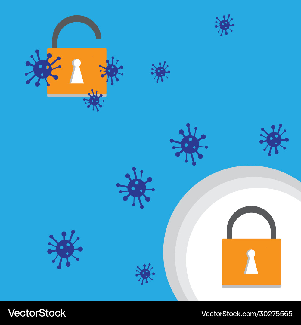 Virus lock Royalty Free Vector Image - VectorStock