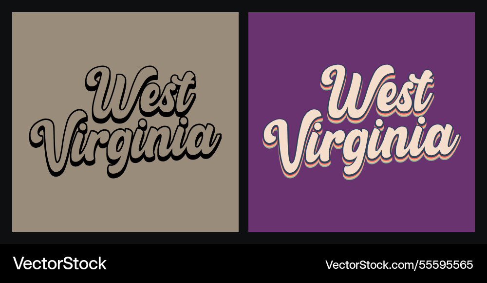 West virginia retro text t shirt design Royalty Free Vector