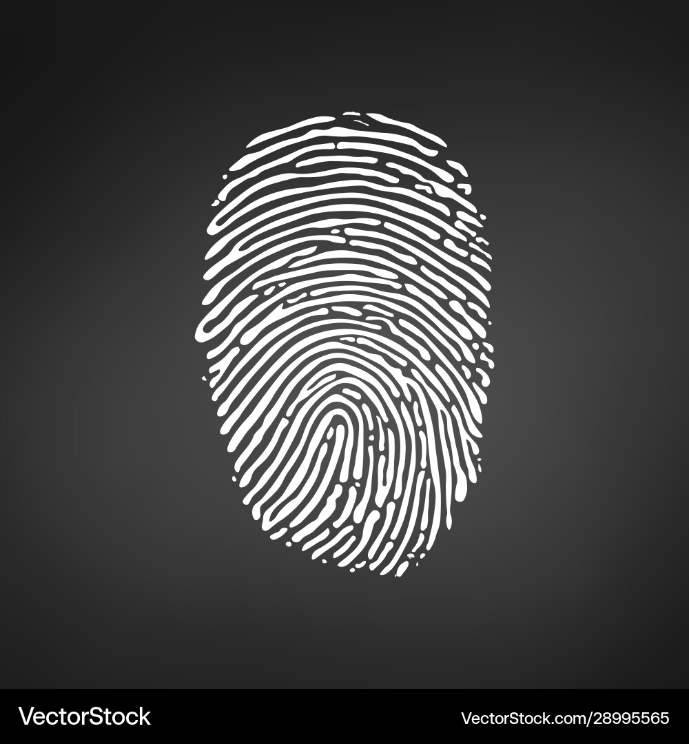 White Fingerprint Icon - Security Royalty Free Vector Image