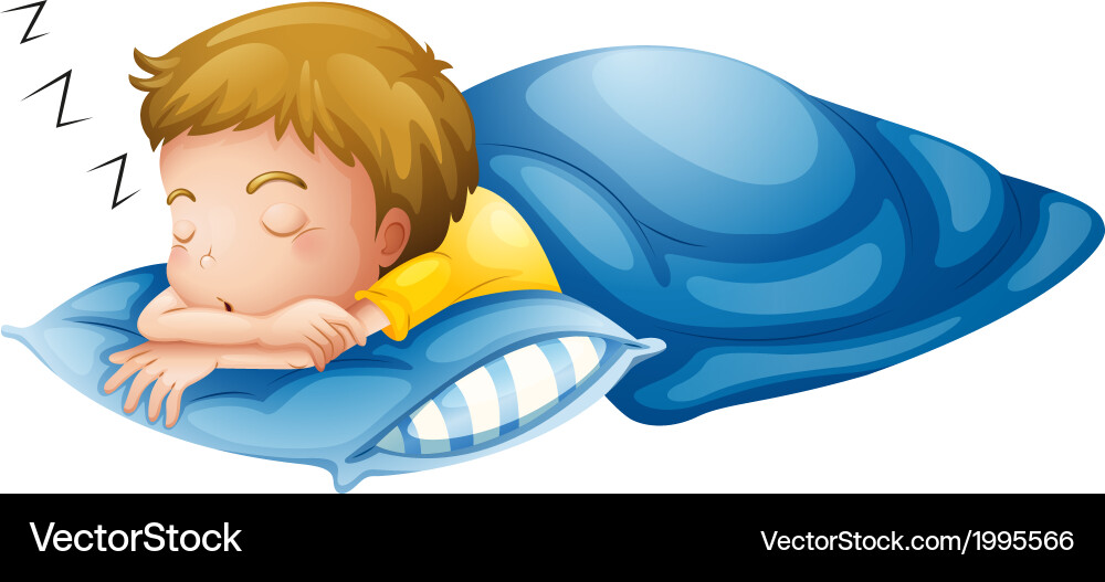 A little boy sleeping Royalty Free Vector Image