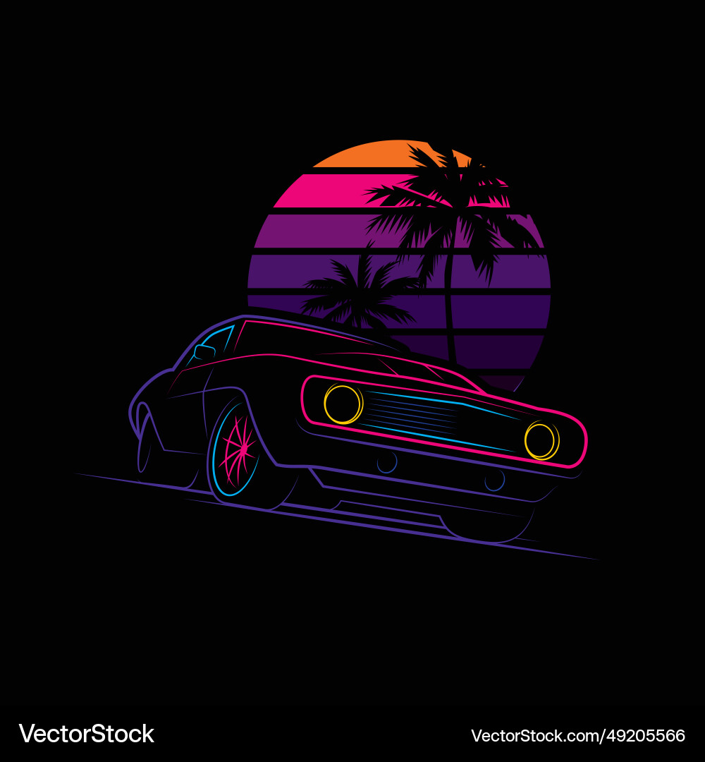 American muscle car Royalty Free Vector Image - VectorStock