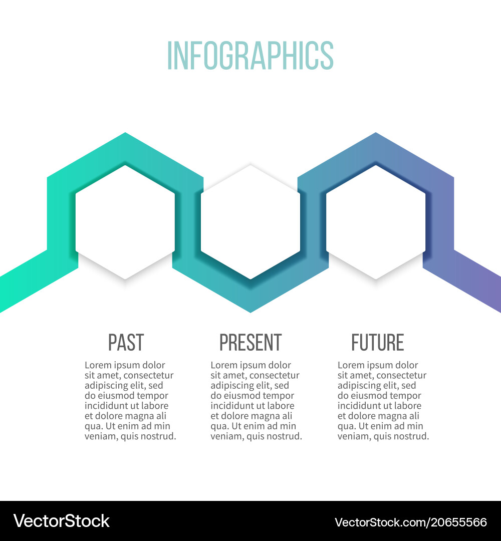 Business infographics timeline with 3 steps Vector Image