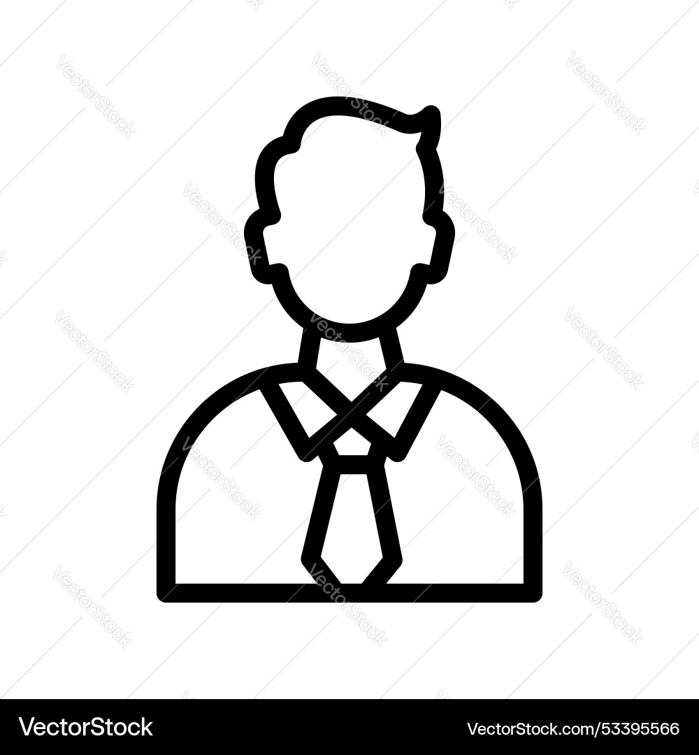 Businessman line icon isolated on white background