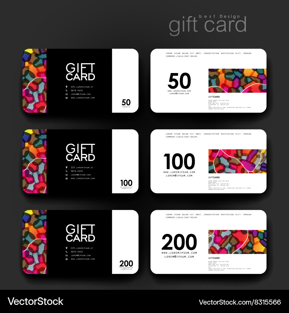 Gift coupon discount card template with abstract Vector Image