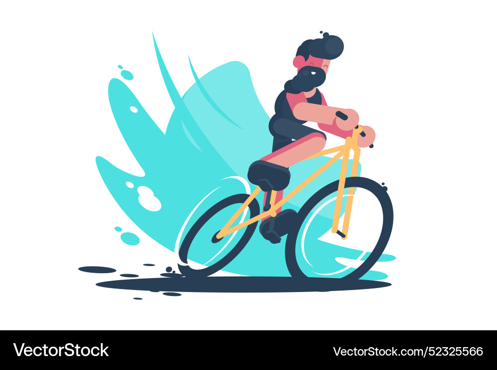 Man riding bicycle Royalty Free Vector Image - VectorStock