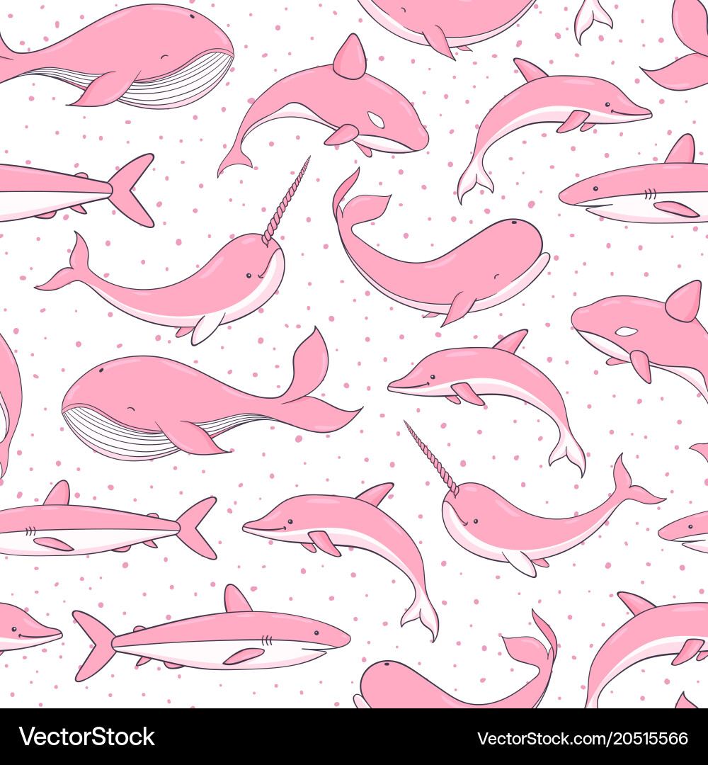 Pink Marine Creature Pattern Royalty Free Vector Image