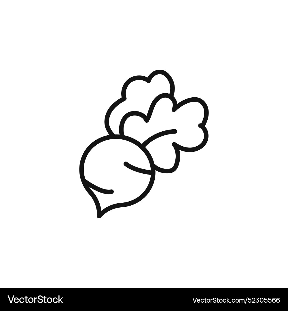Radish icon outline collection in black Royalty Free Vector