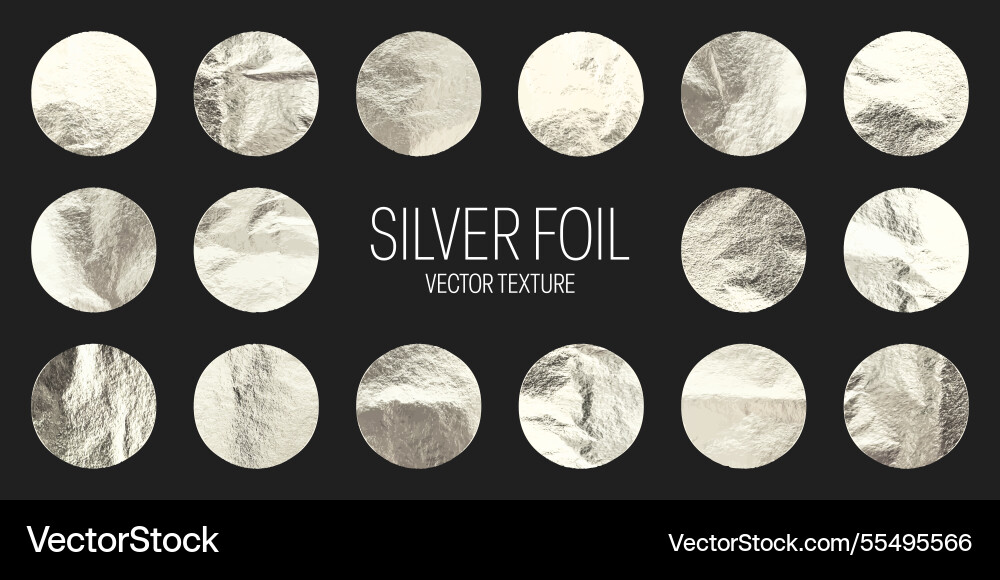Silver foil shiny handmade circles golden Vector Image