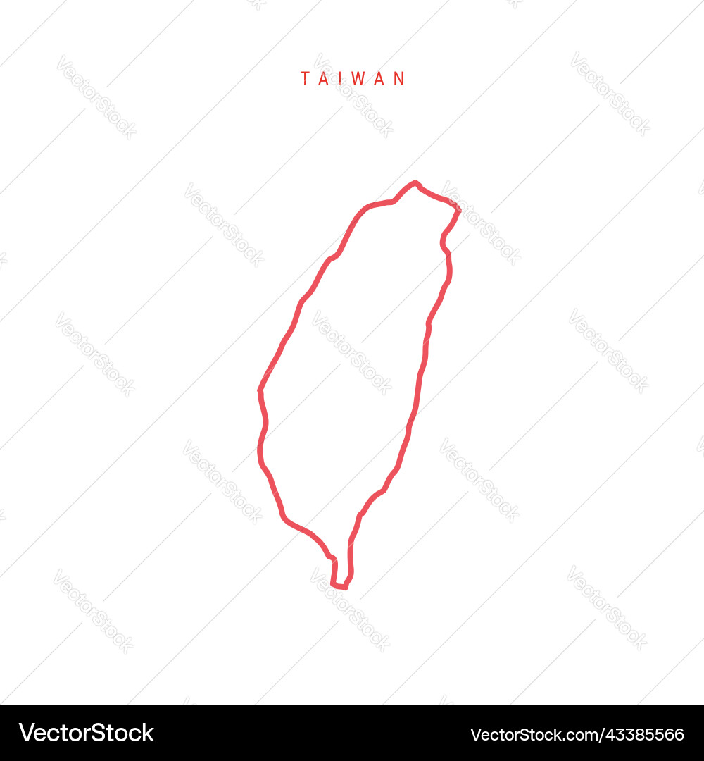 Taiwan Editable Map Outline Royalty Free Vector Image