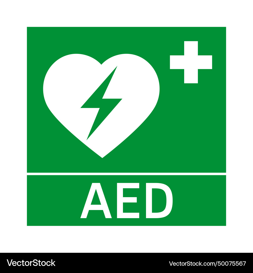 Aed emergency defibrillator icon Royalty Free Vector Image