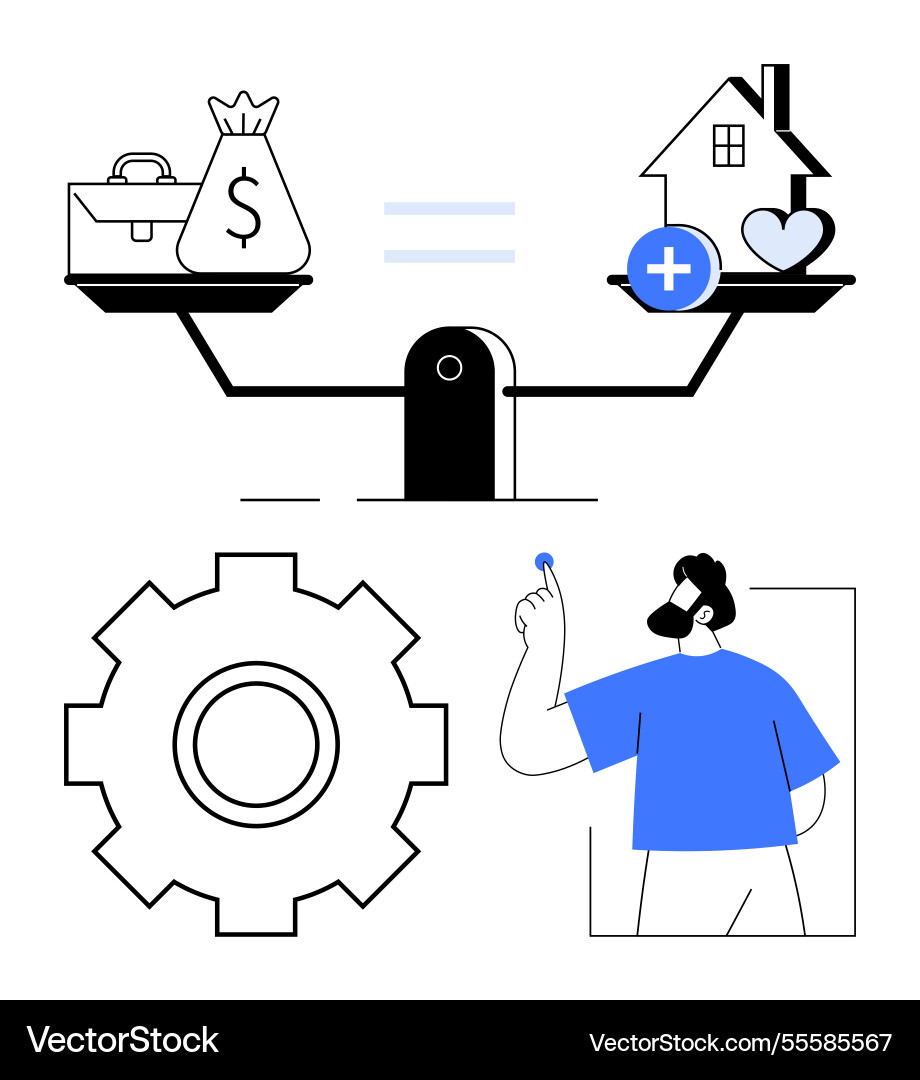 Balancing work and life through choices Royalty Free Vector