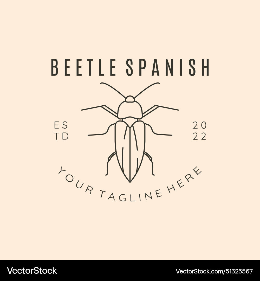 Beetle spanish line art logo symbol design Vector Image