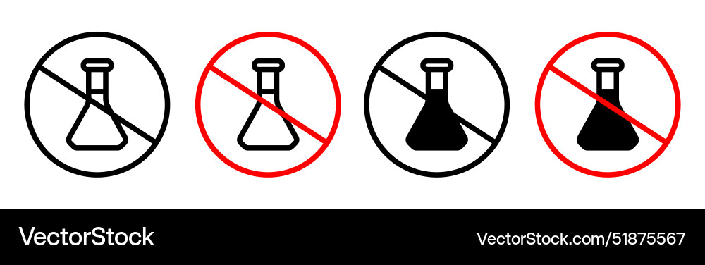 Chemical free icon outline flat Royalty Free Vector Image