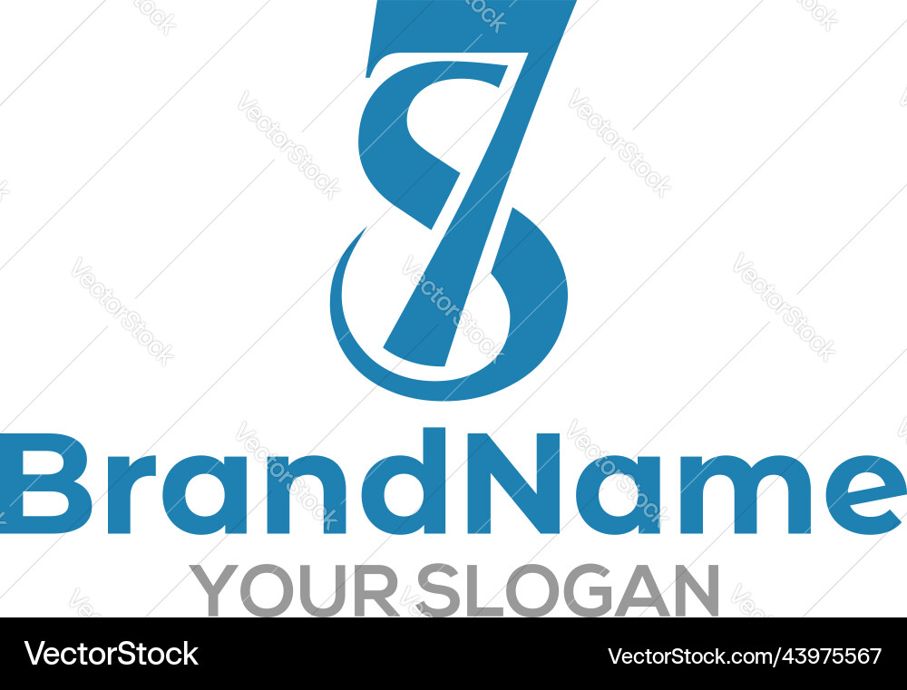 Combination initial s7 logo design Royalty Free Vector Image