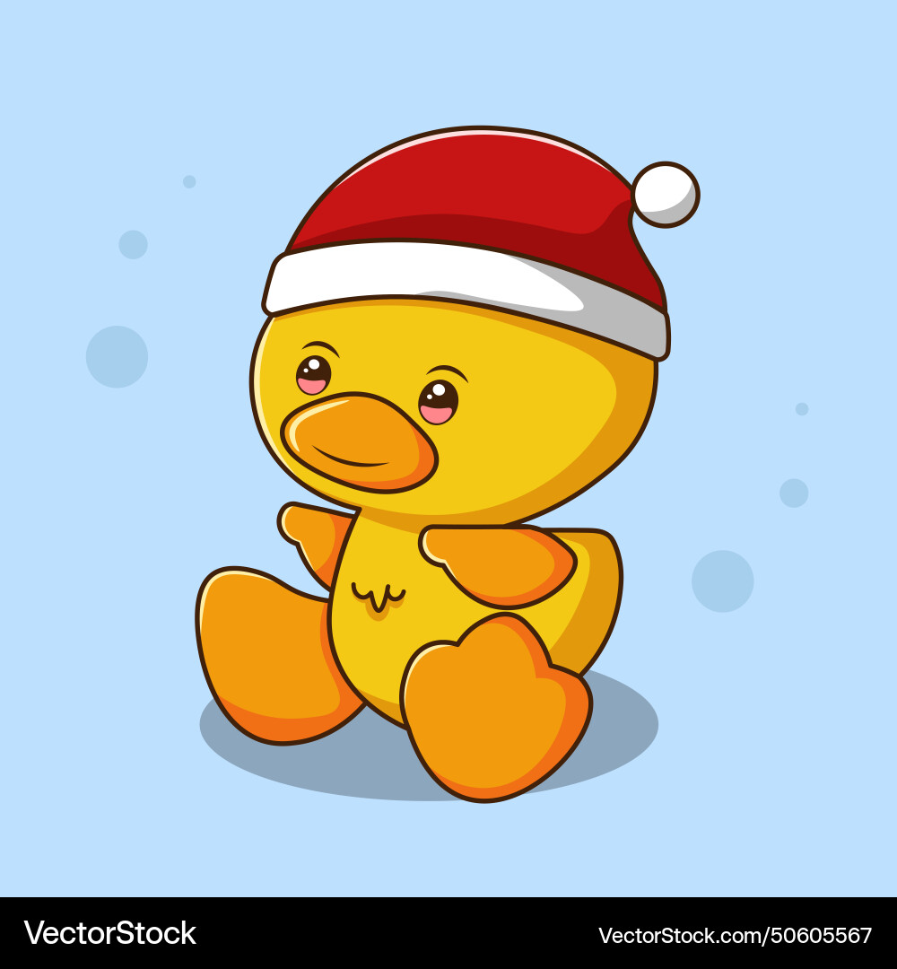 Cute little christmas duck Royalty Free Vector Image