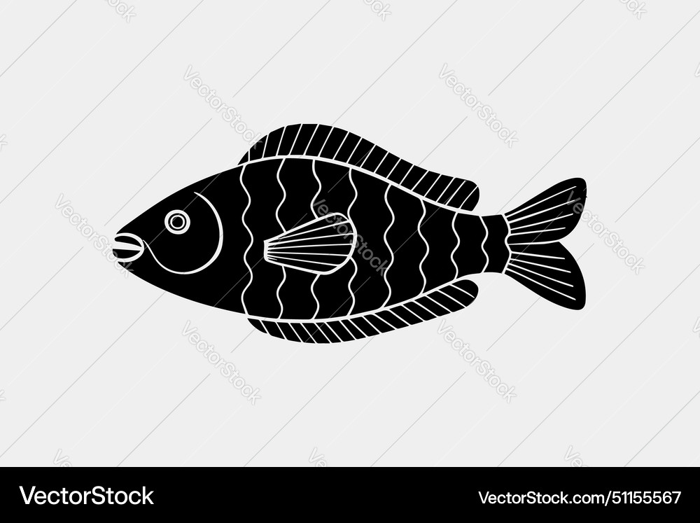 Fish silhouette Royalty Free Vector Image - VectorStock