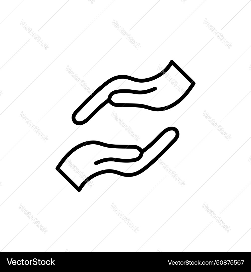 Forgiveness icon set giving promise hands symbol Vector Image