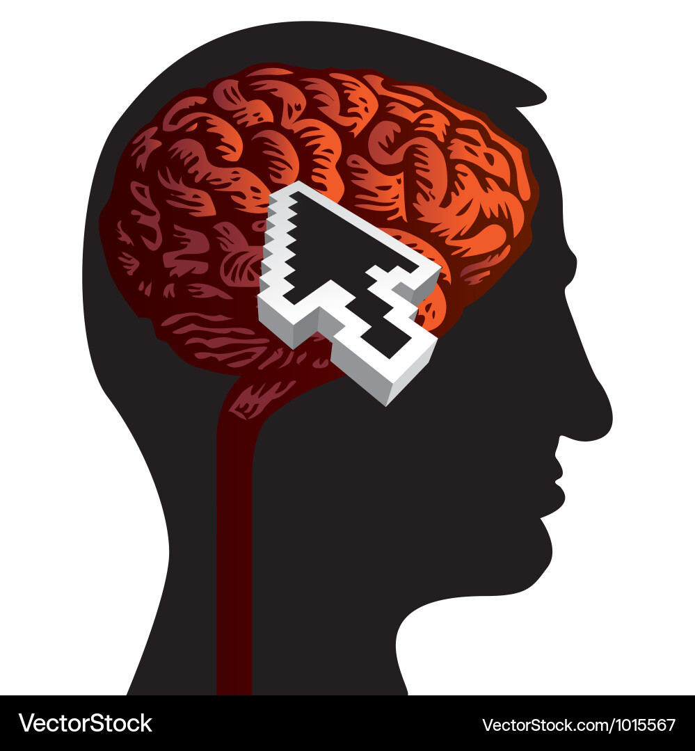 Human head with brain Royalty Free Vector Image