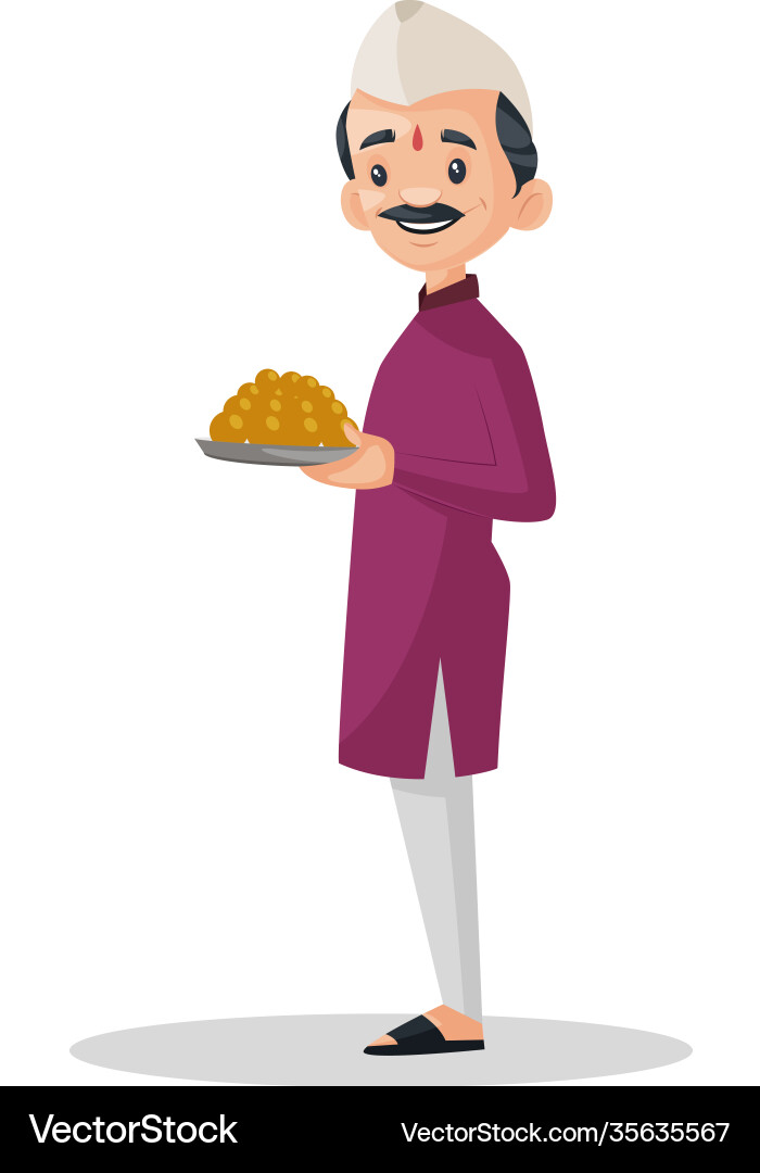 Indian marathi man cartoon Royalty Free Vector Image