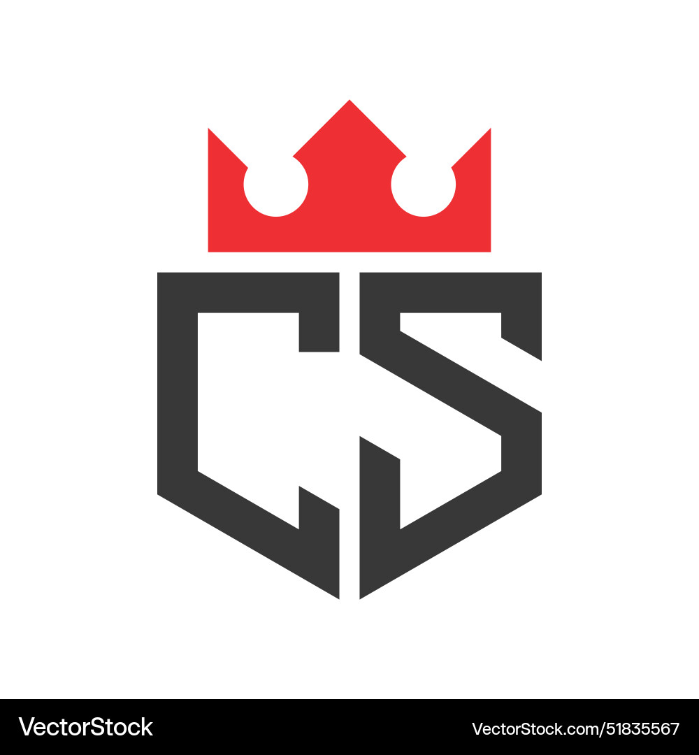 Letter cs crown logo Royalty Free Vector Image