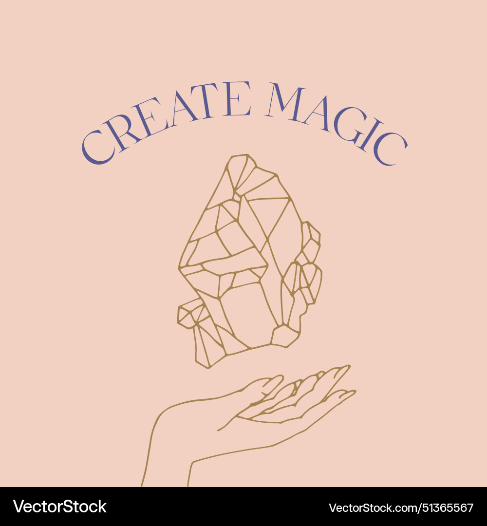 Mystical quote create magic with doodle sketch Vector Image