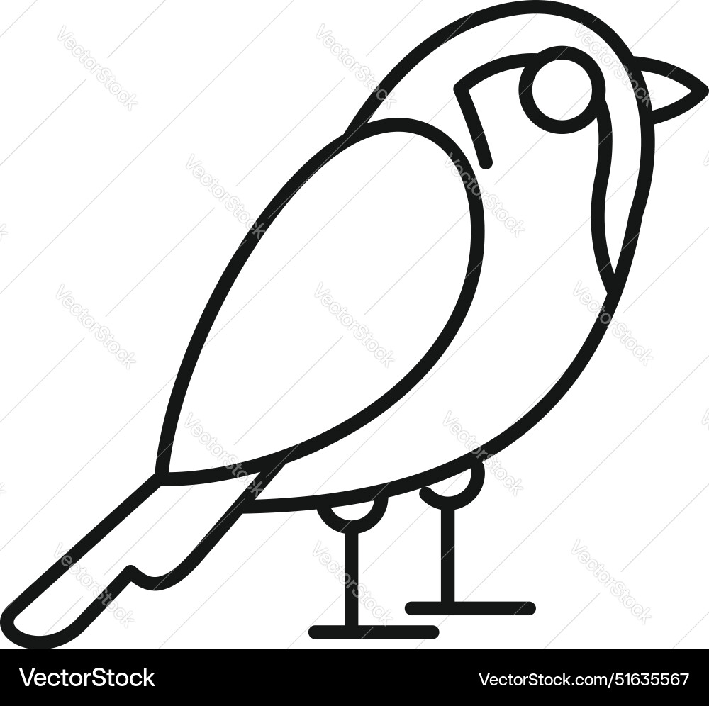Small bird standing side view minimalist line art Vector Image