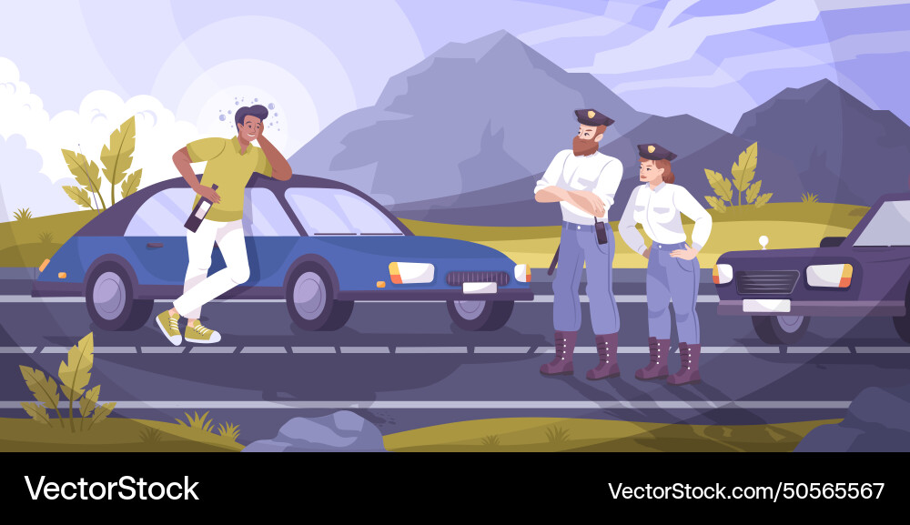 Traffic police patrol background Royalty Free Vector Image