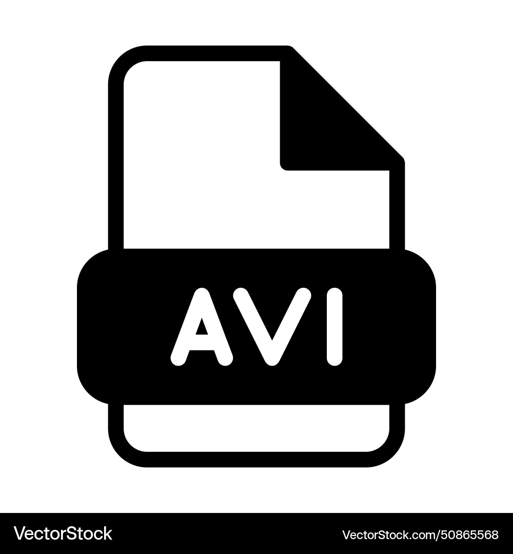Avi file format video icons web files label icon Vector Image