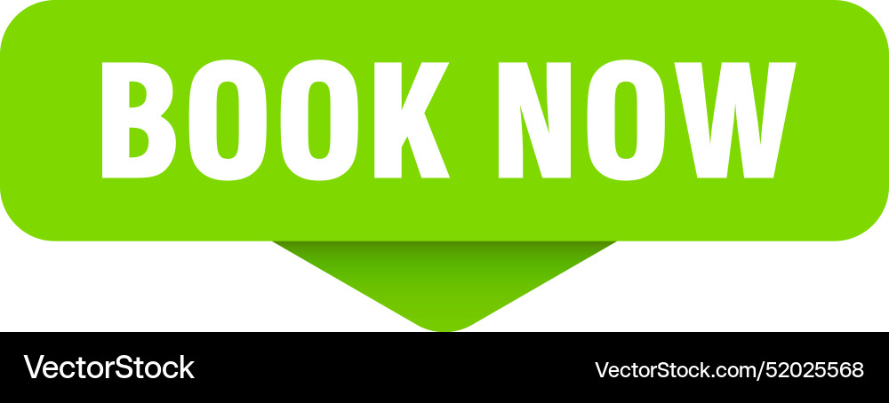 Book now sticker sign on transparent Royalty Free Vector