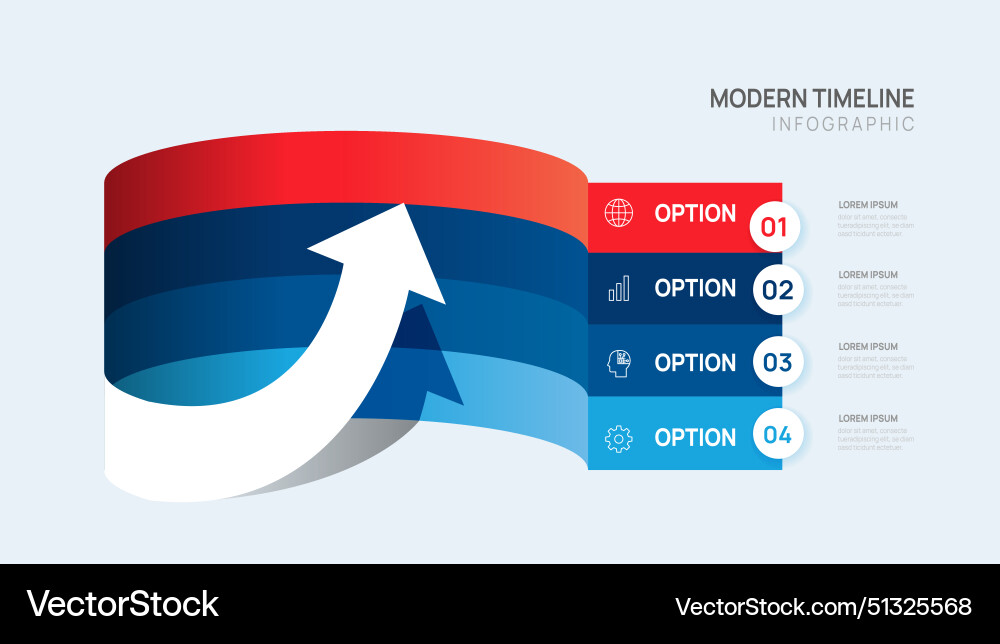 Business infographic upward arrow timeline Vector Image