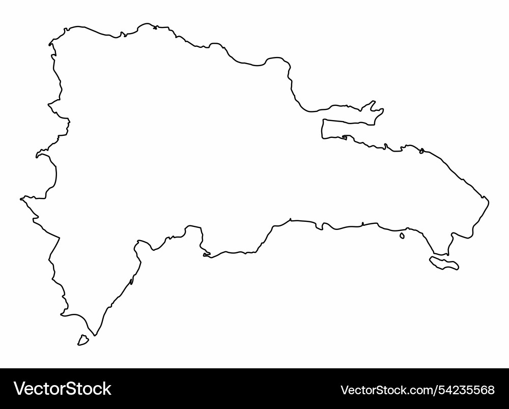 Dominican republic outline map Royalty Free Vector Image