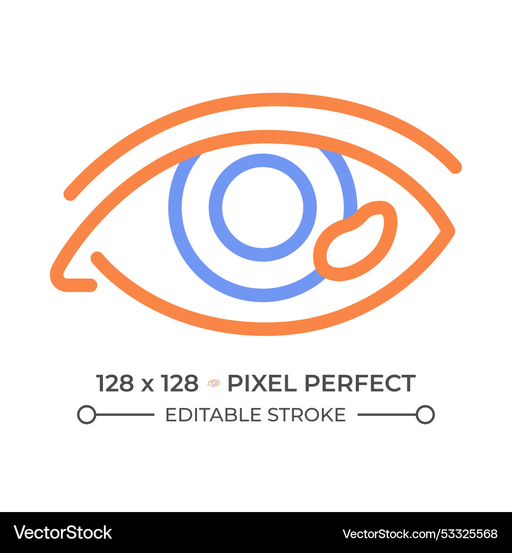 Eye cancer two color line icon Royalty Free Vector Image