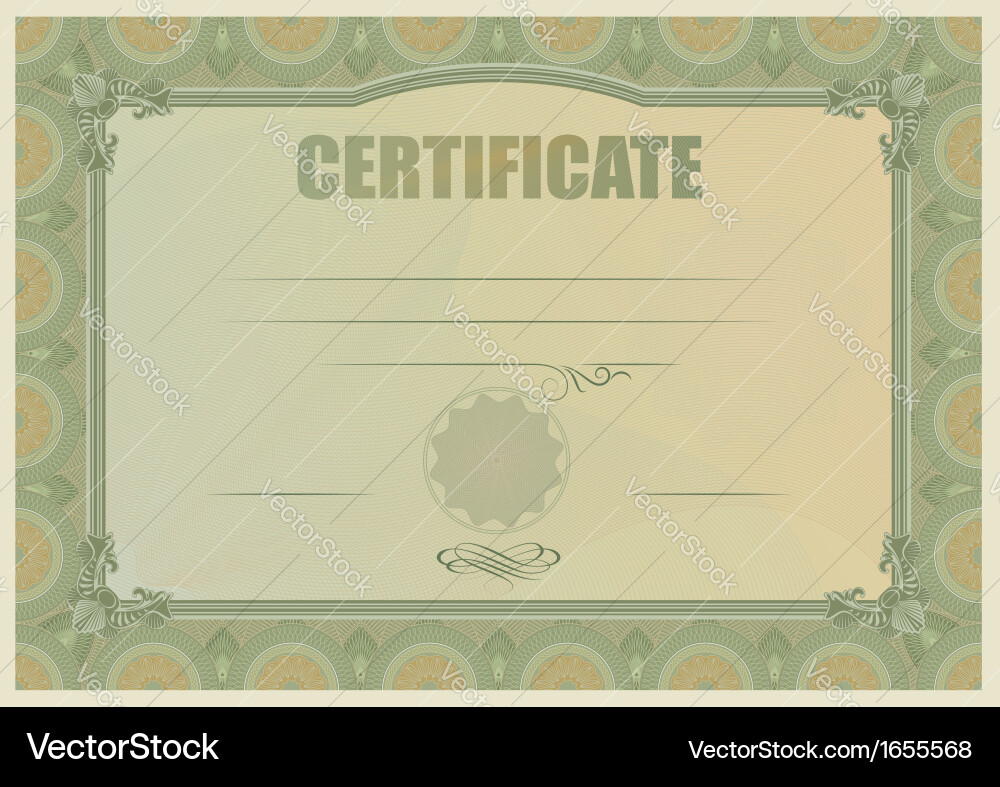 Formal Certificate Template Royalty Free Vector Image