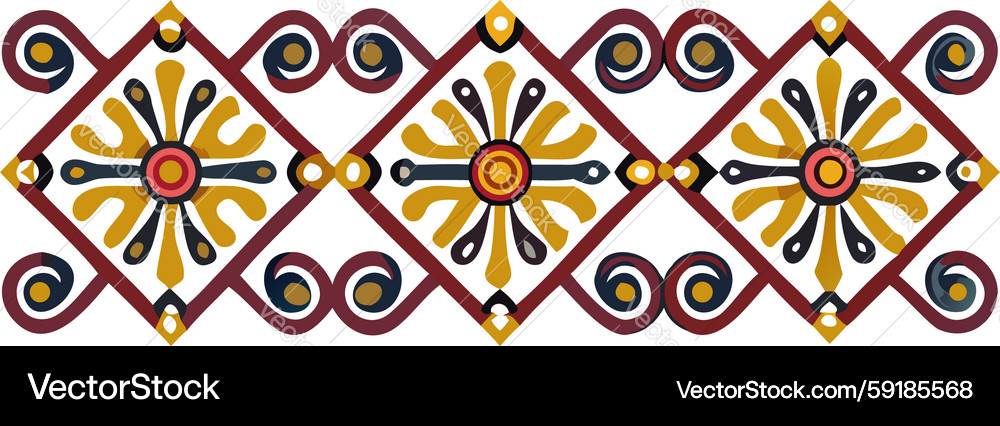 Geometric swirl floral pattern border design – Royalty-Free Vector ...