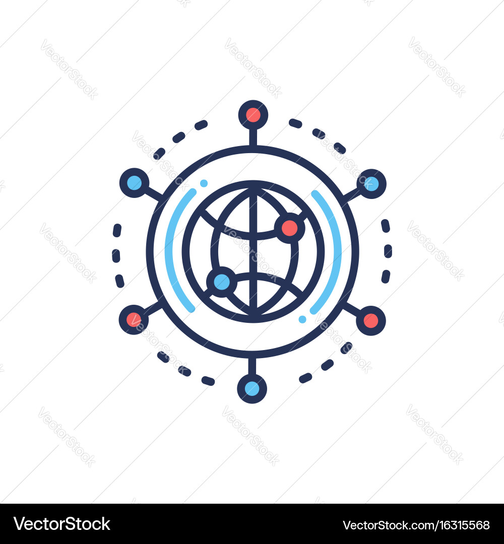 Global networking - modern line design Royalty Free Vector