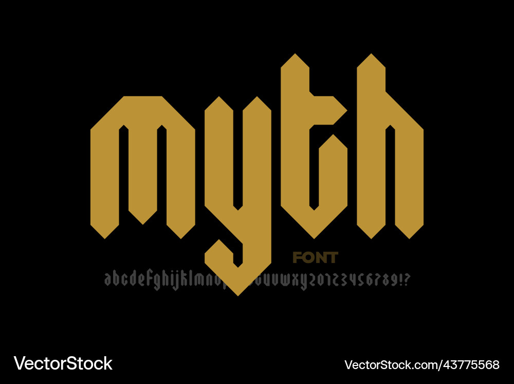 Gothic style modern font Royalty Free Vector Image