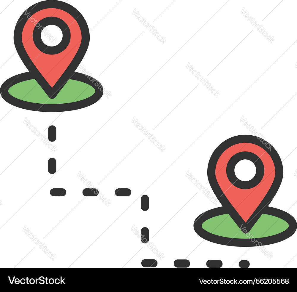 Location outline filled icon Royalty Free Vector Image