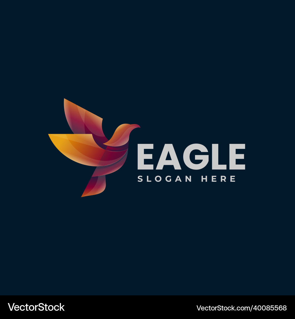 Logo eagle gradient colorful style Royalty Free Vector Image