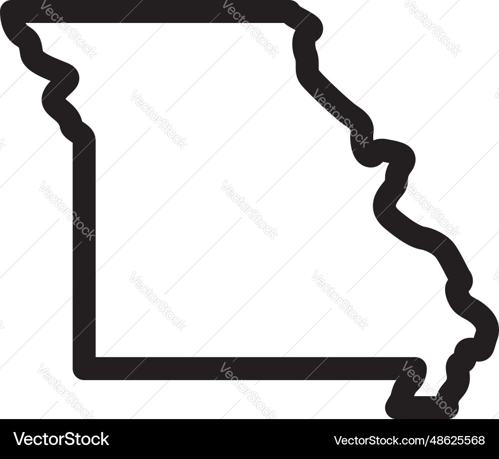Missouri mo state shape outline simplified Vector Image