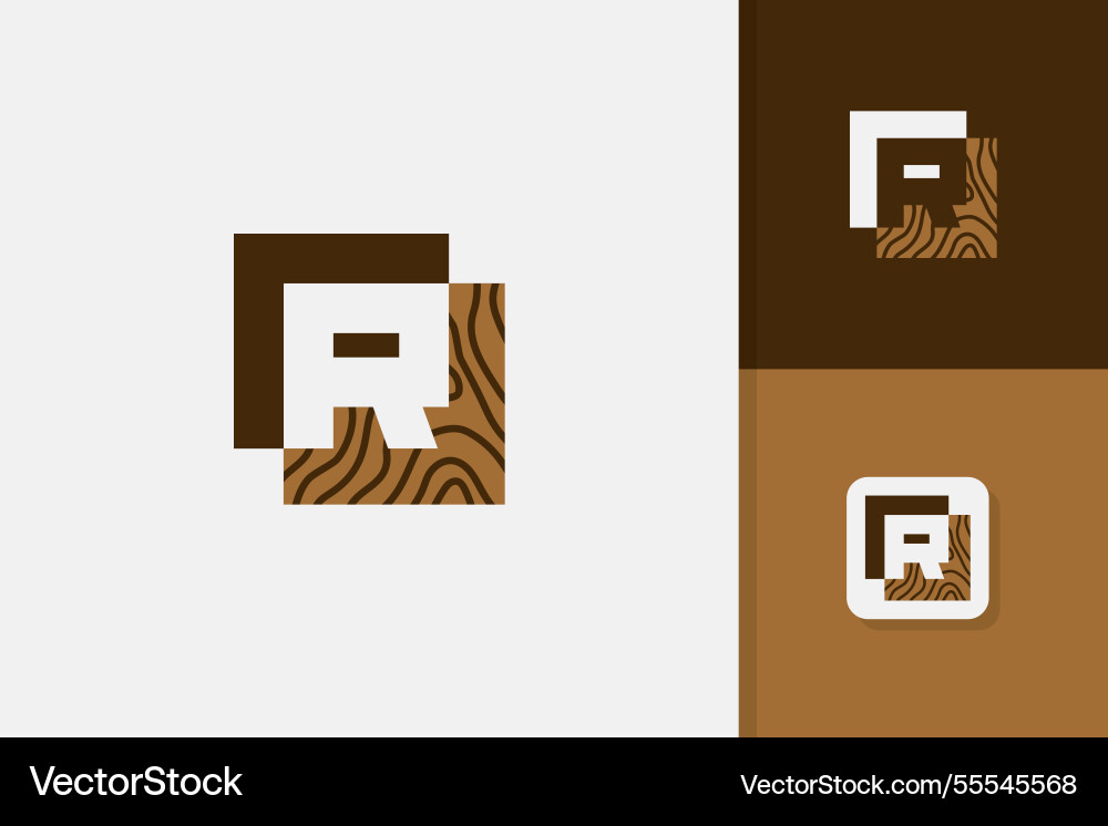 R letter wood logo Royalty Free Vector Image - VectorStock