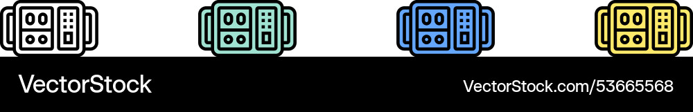 Sensor icon outline green blue and yellow style Vector Image