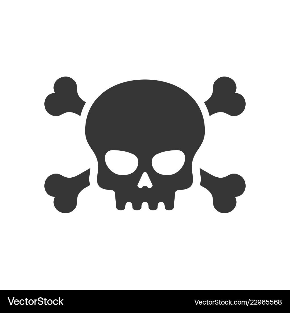 Skull and crossbones icon on white background Vector Image